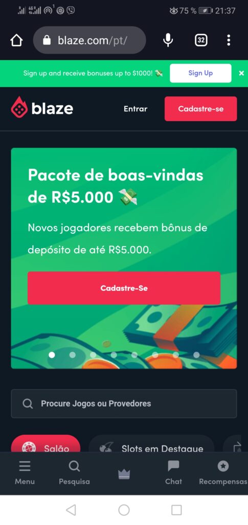 Código Promocional Blaze Hoje – Bônus 2023 até R$5000